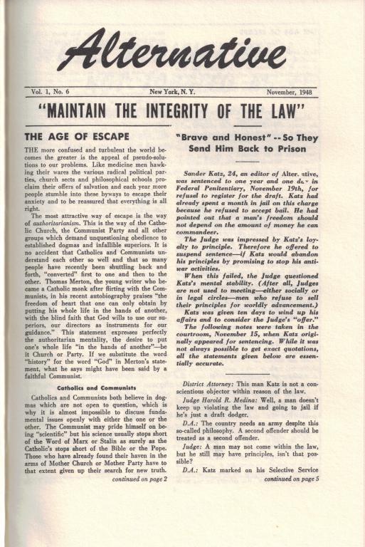 Alternative Vol. 1, No. 6 (November 1948) | libcom.org